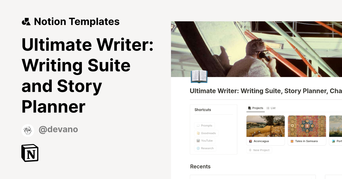 Ultimate Writer: Writing Suite and Story Planner Template | Notion Marketplace