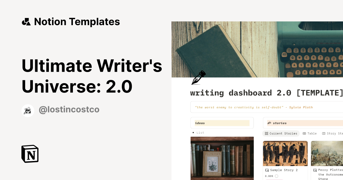 Ultimate Writer's Universe: 2.0 Template by Pree | Notion Marketplace