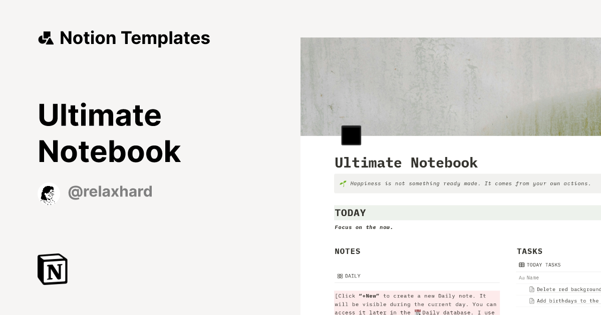 Ultimate Notebook Template | Notion Marketplace