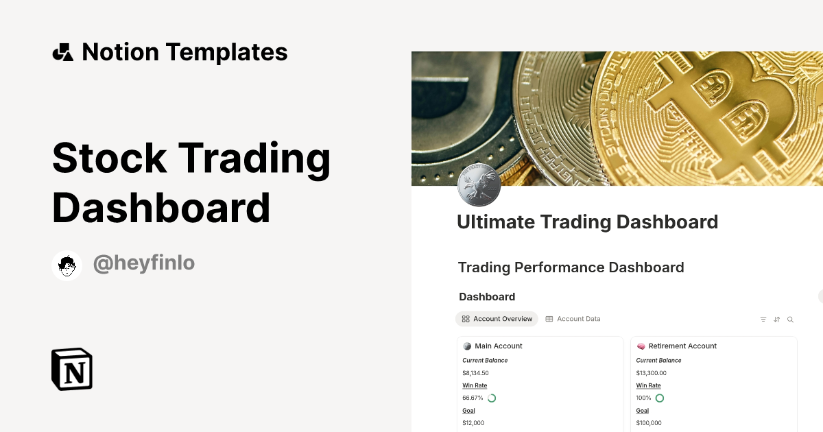 Stock Trading Dashboard Template | Notion Marketplace