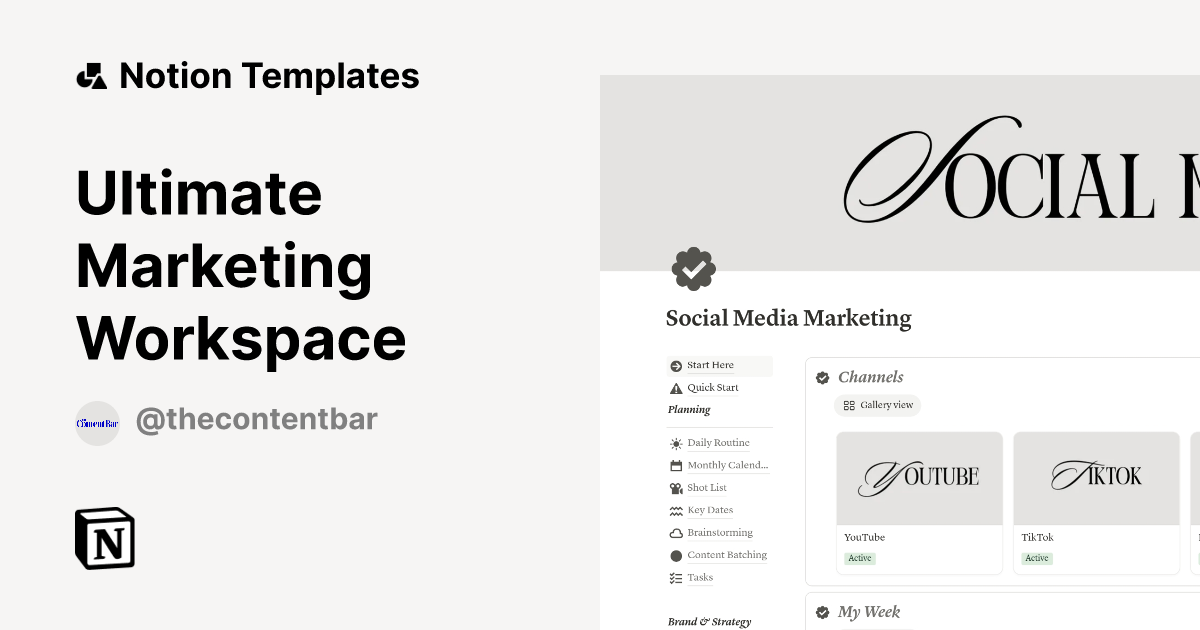 Ultimate Marketing Workspace Template | Notion Marketplace