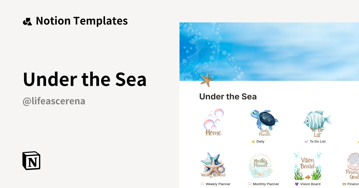 Under the Sea Template by Cerena | Notion Marketplace