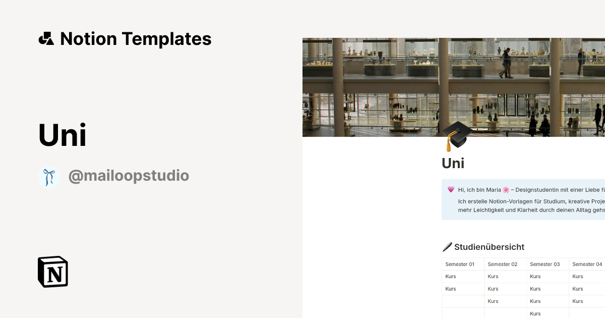 Uni Template by mailoopstudio | Notion Marketplace