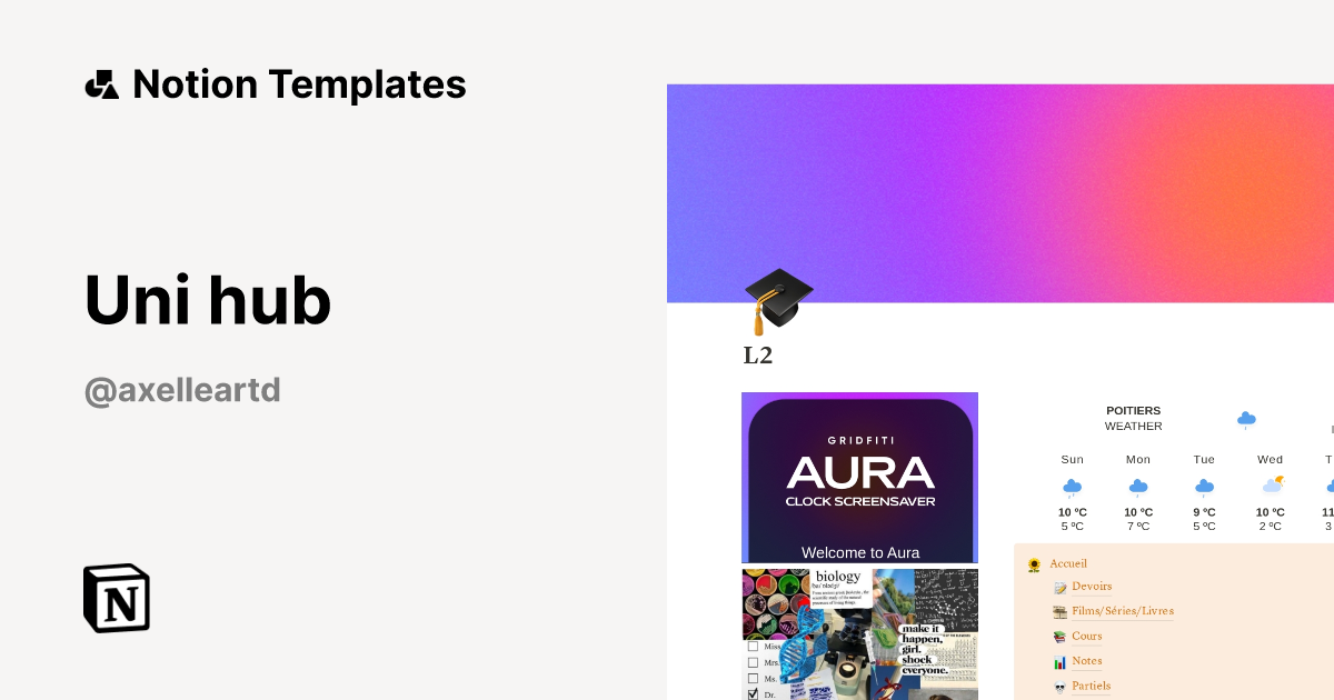 Uni hub Template by Axellere | Notion Marketplace