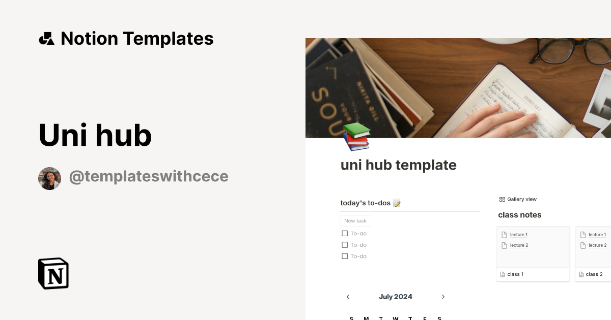 Uni hub Template by Cece - Campus Leader | Notion Marketplace