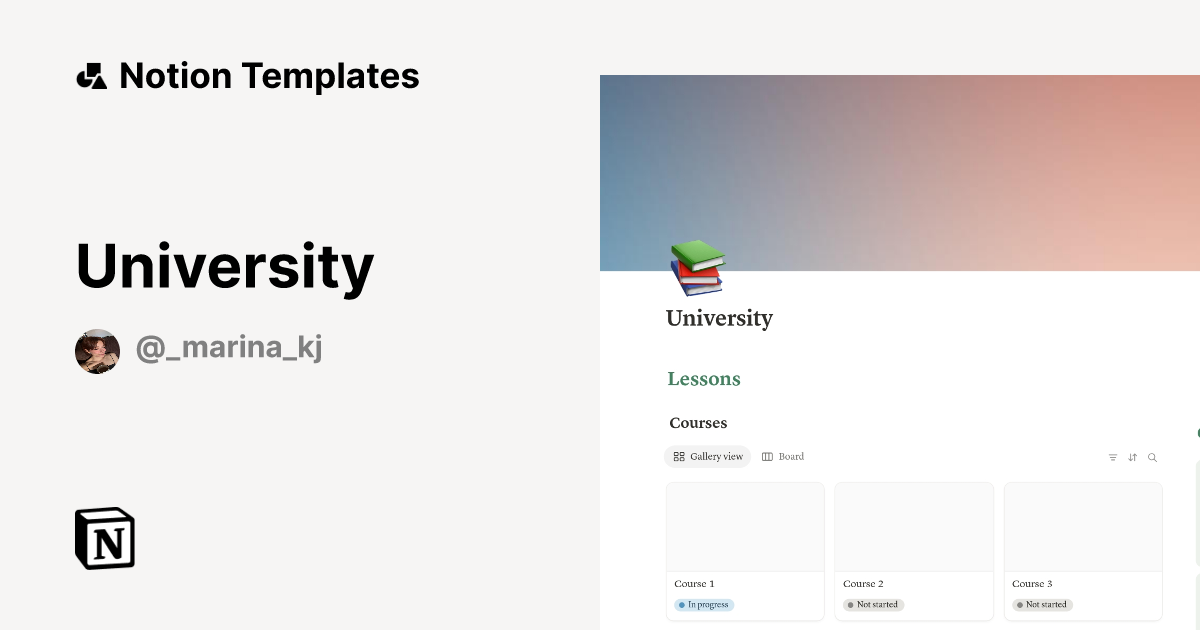 University Template | Notion Marketplace