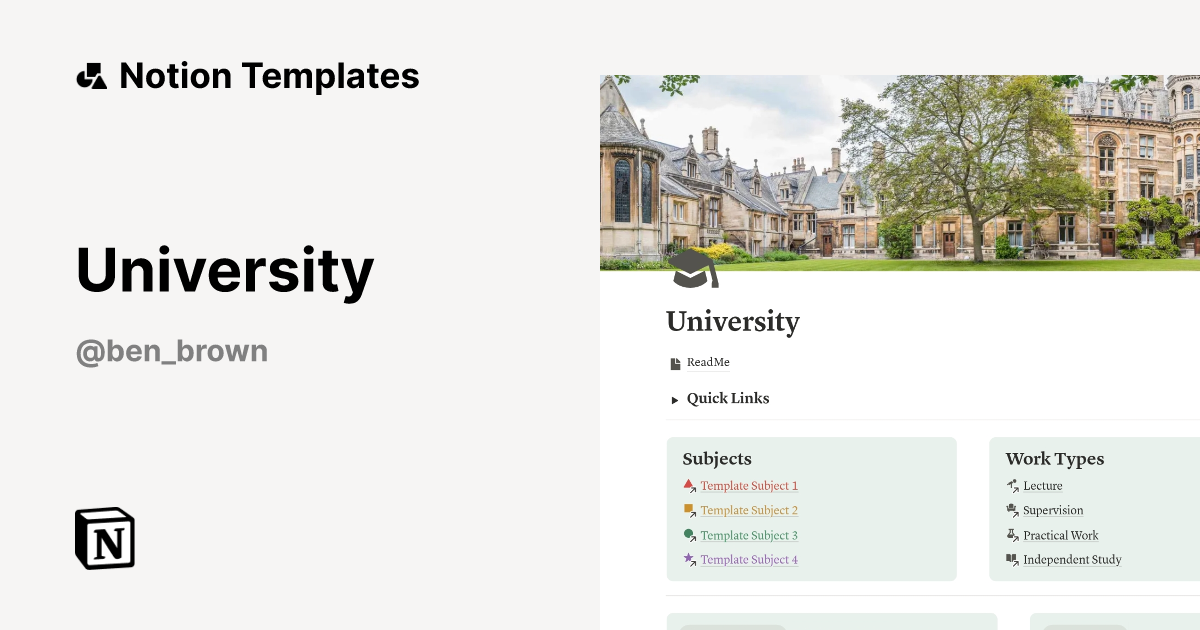 University Template | Notion Marketplace