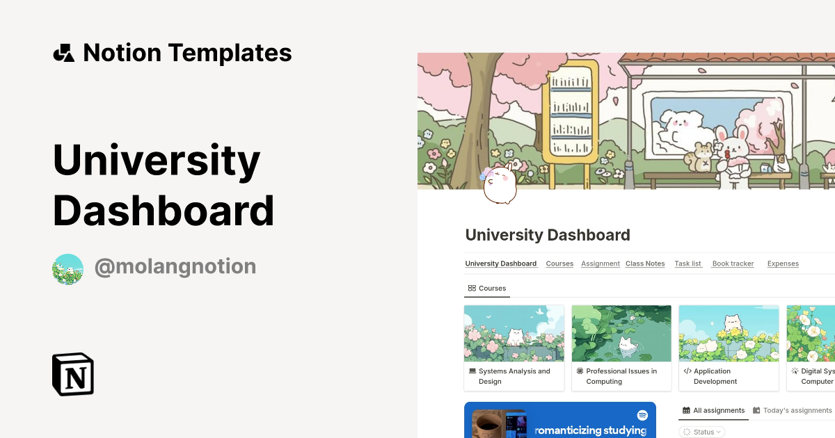 University Dashboard Template | Notion Marketplace