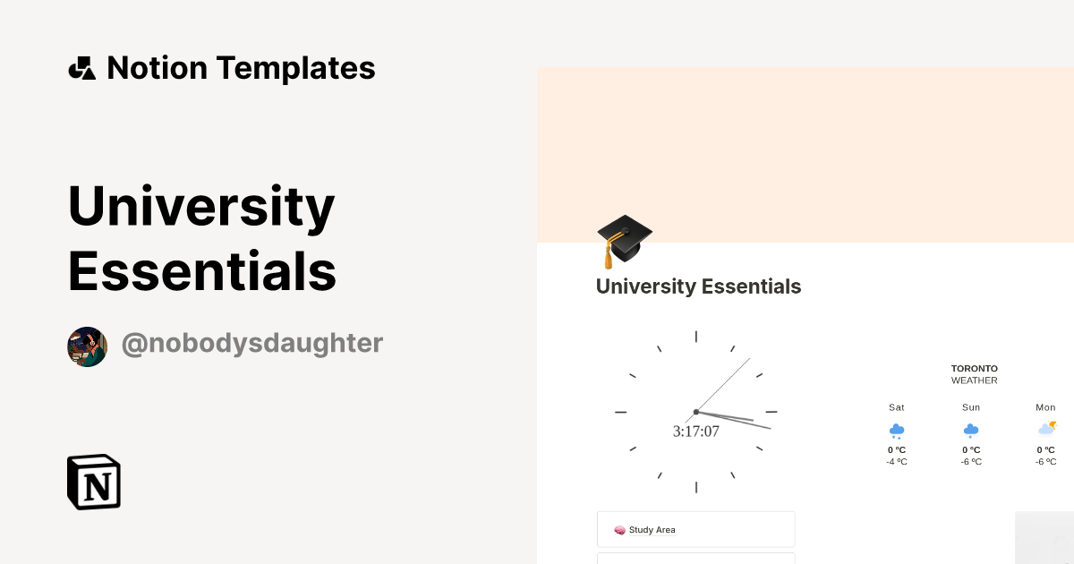 University Essentials Template | Notion Marketplace