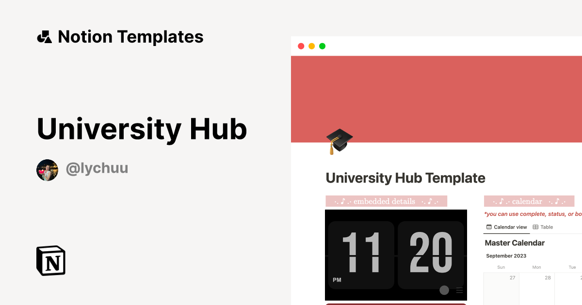 University Hub Template by Ly Ha | Notion Marketplace