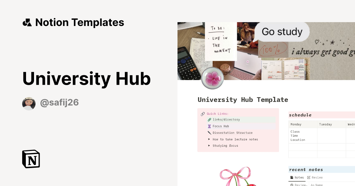 University Hub Template | Notion Marketplace