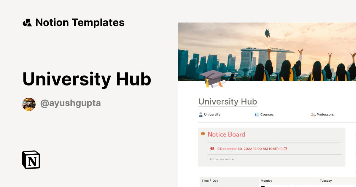 University Hub Template | Notion Marketplace