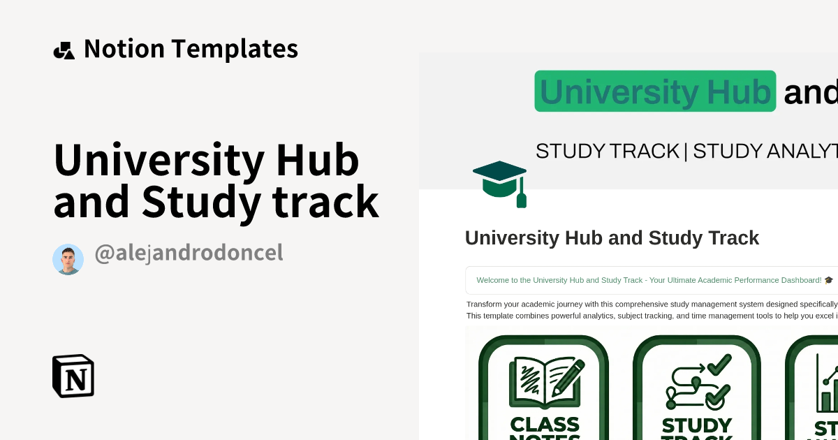 University Hub and Study track Template | Notion Marketplace