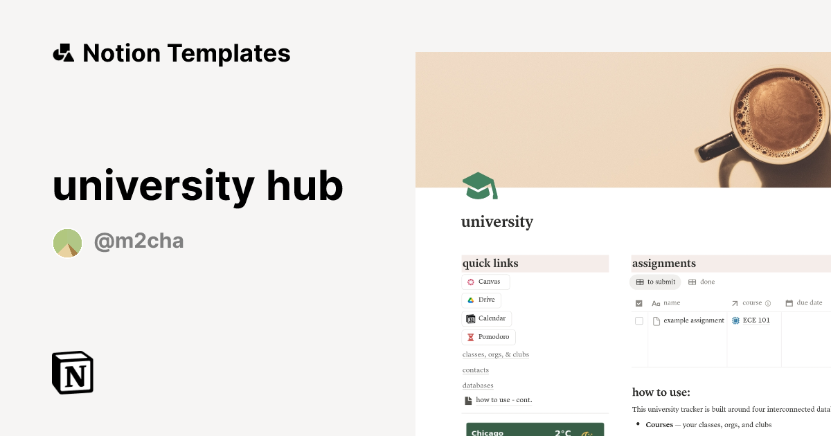 university hub Template by m2cha | Notion Marketplace