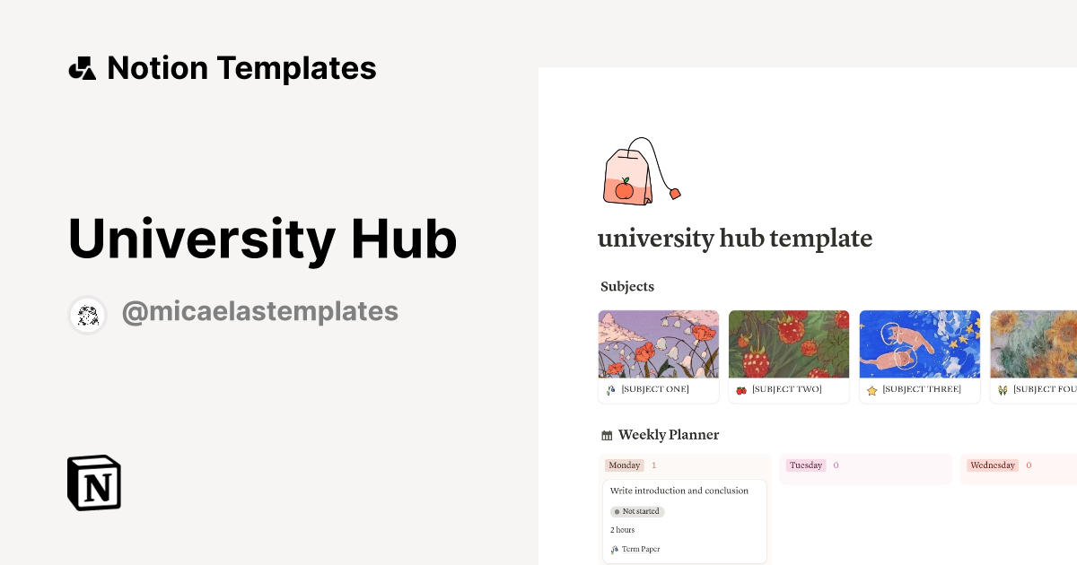 University Hub Template | Notion Marketplace