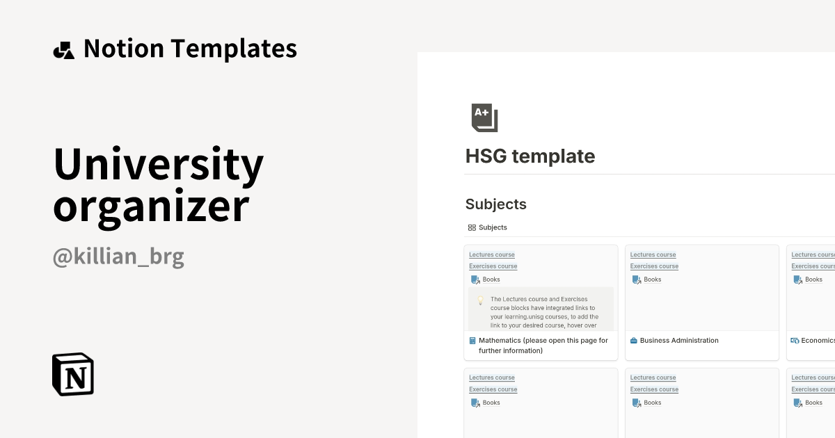 University organizer Template | Notion Marketplace