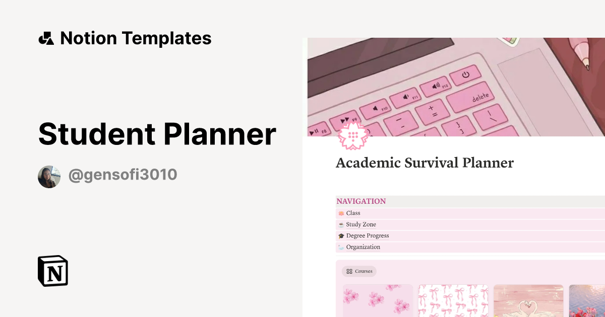 Student Planner Template by Gen | Notion Marketplace