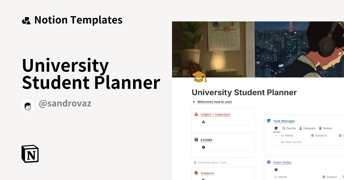 University Student Planner Template | Notion Marketplace