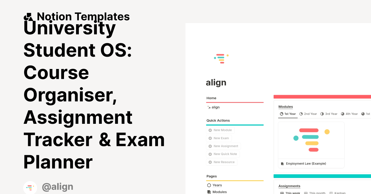 University Student OS: Course Organiser, Assignment Tracker & Exam ...