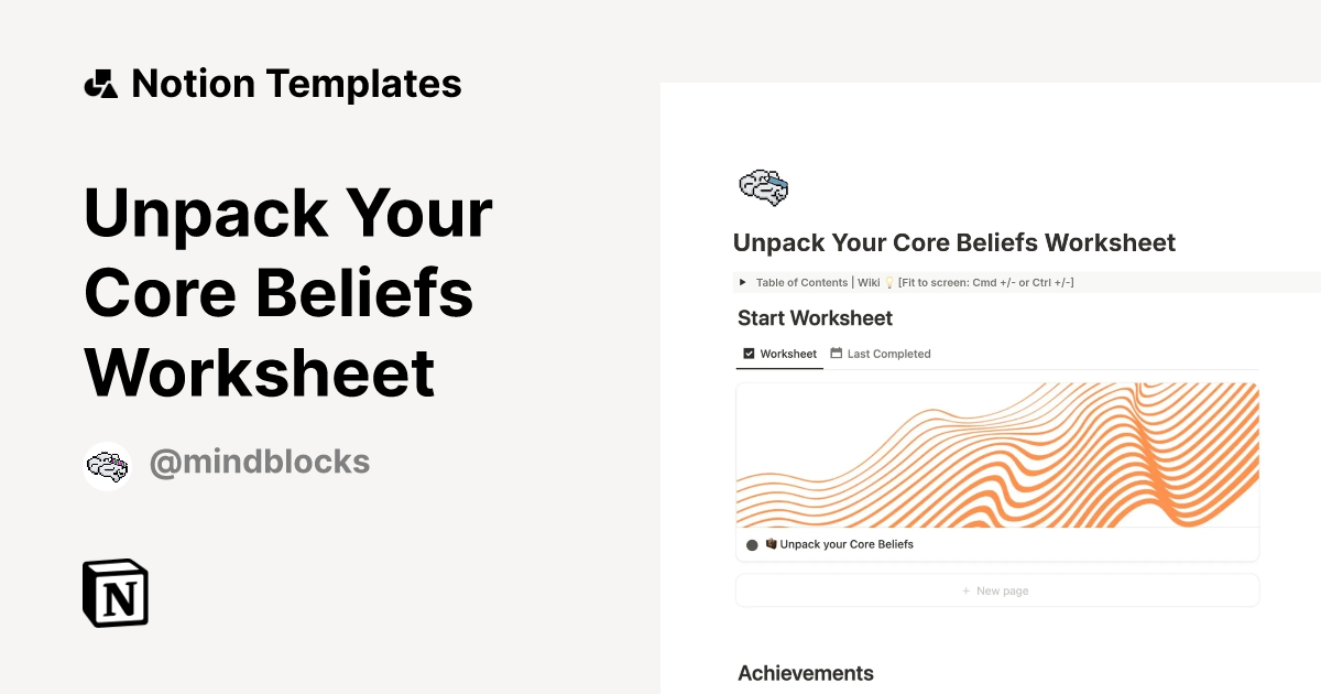 Unpack Your Core Beliefs Worksheet Template Notion Marketplace