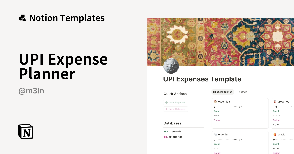 UPI Expense Planner Template | Notion Marketplace