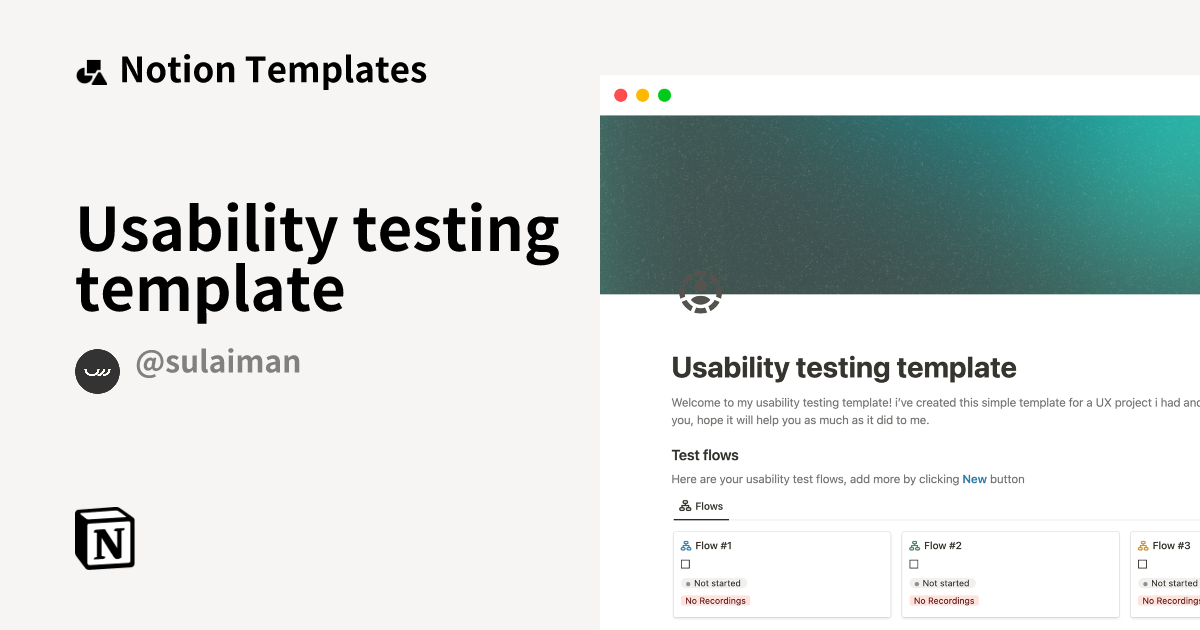 Usability Testing Template Template Notion Marketplace