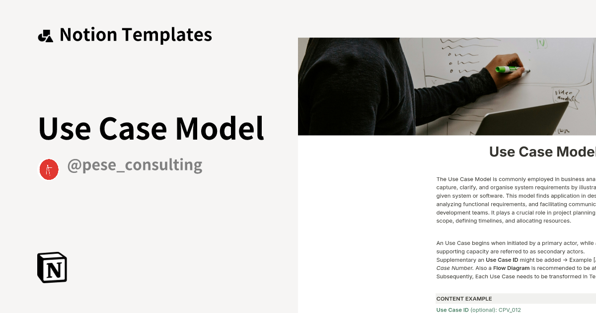 Use Case Model Template | Notion Marketplace