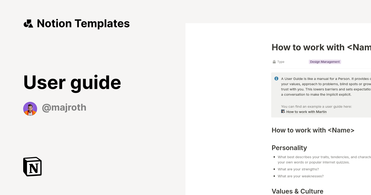 User guide Template | Notion Marketplace