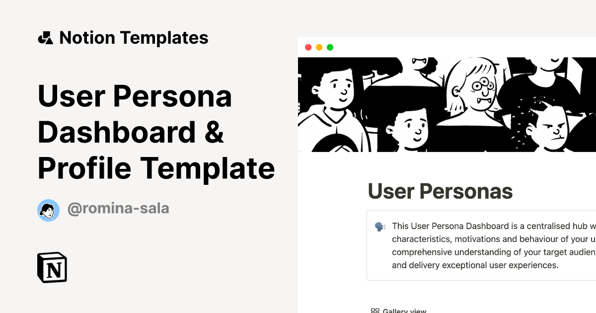 User Persona Dashboard & Profile Template Template by Romina Sala ...