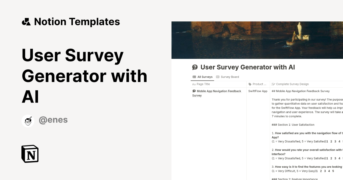 User Survey Generator with AI Template | Notion Marketplace
