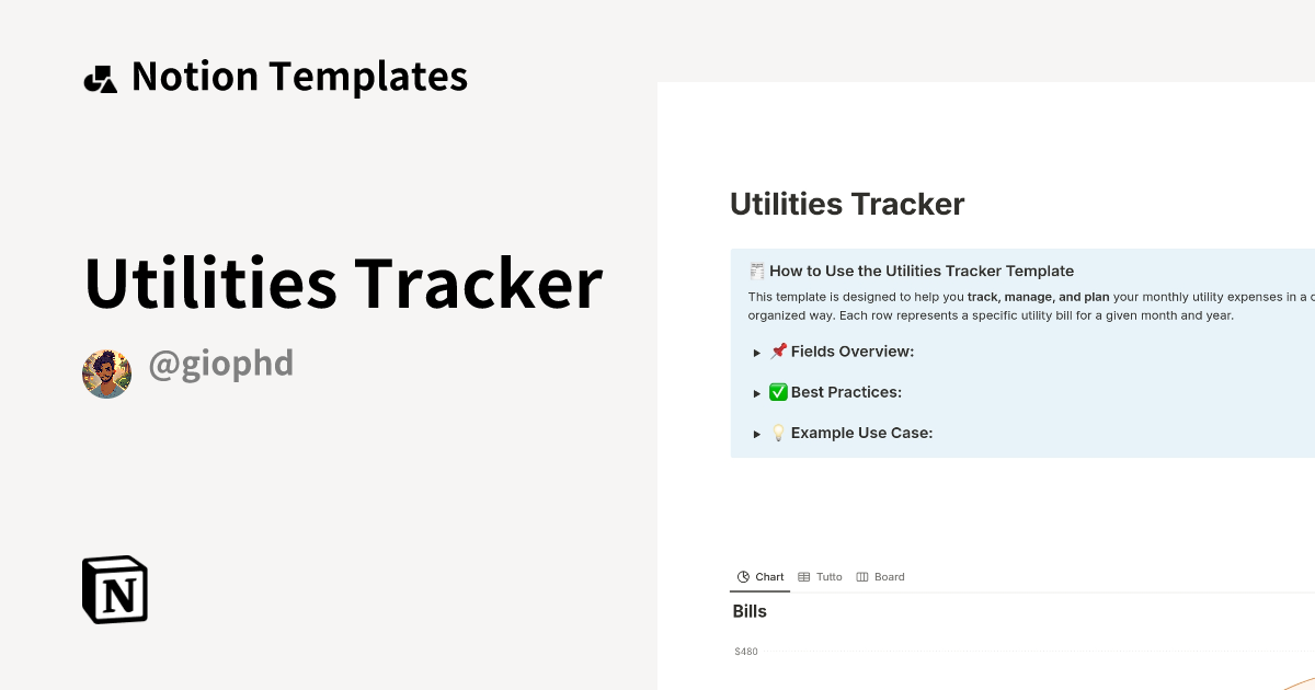 Utilities Tracker Template | Notion Marketplace