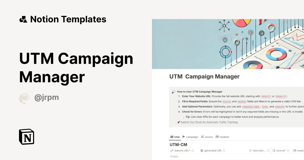UTM Campaign Manager Template by Jr. PM | Notion Marketplace
