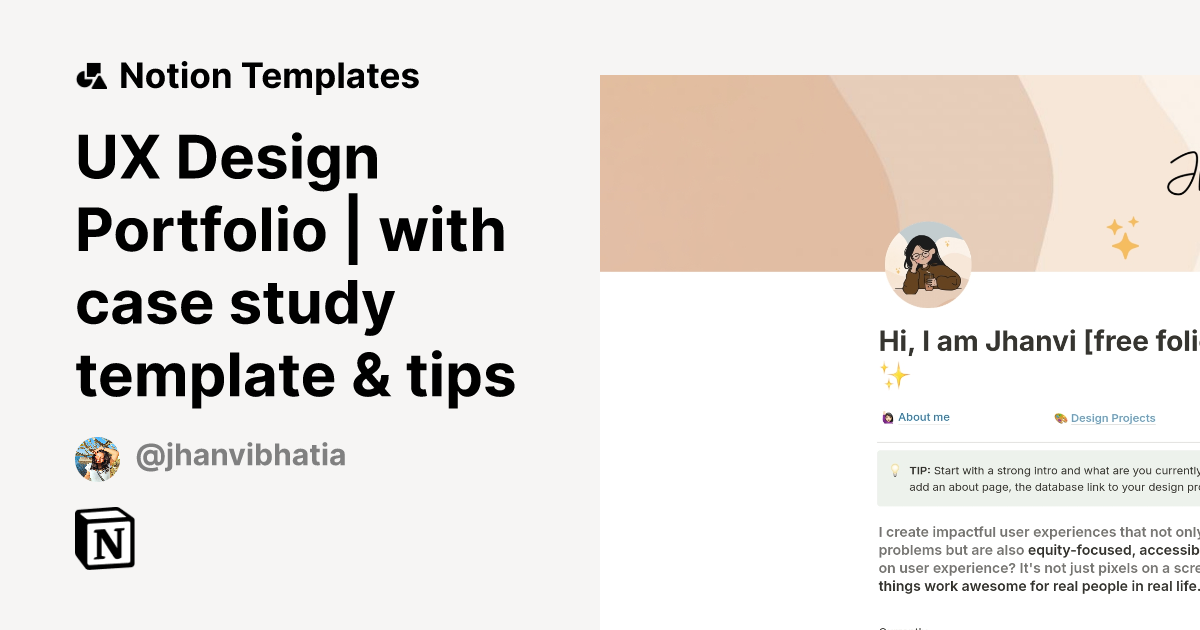 UX Design Portfolio | with case study template & tips Template by ...