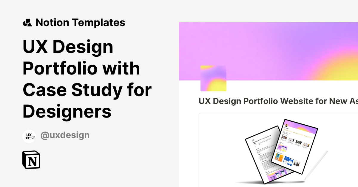 UX Design Portfolio with Case Study for Designers Template by UXD | Notion Marketplace