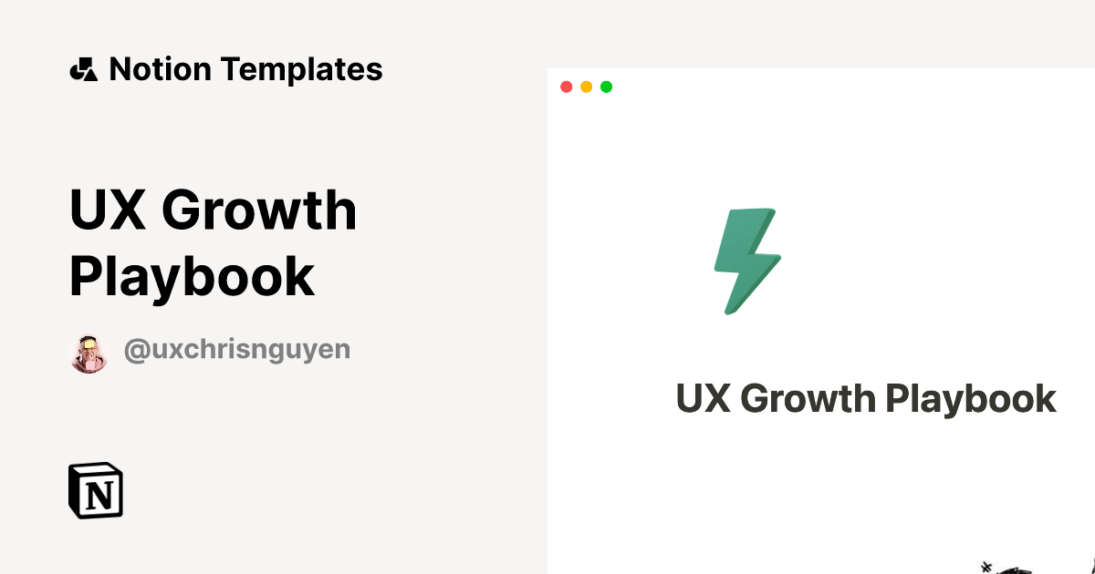 UX Growth Playbook Template by Chris from UX Playbook | Notion Marketplace