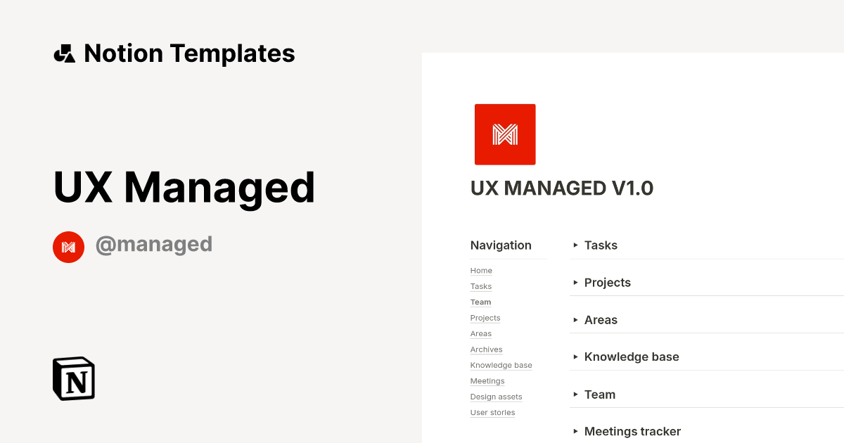UX Managed Template | Notion Marketplace