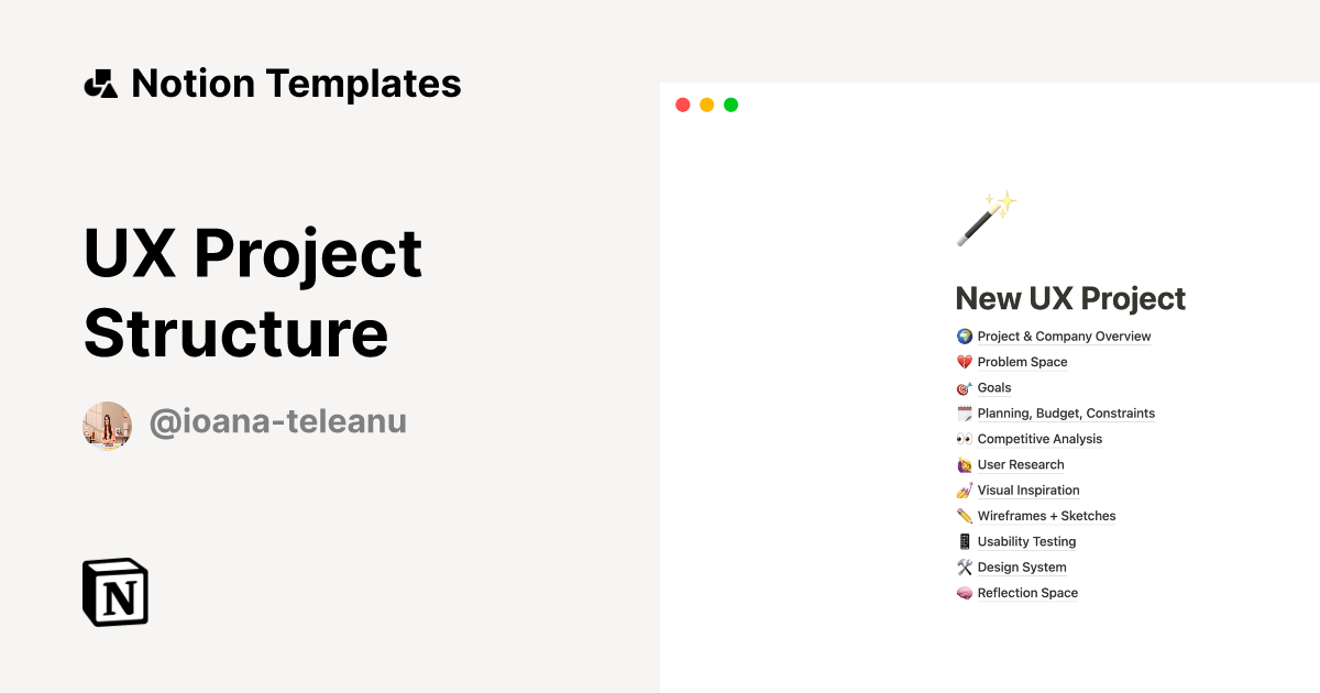 UX Project Structure Template | Notion Marketplace UX Project Structure Template | Notion Marketplace