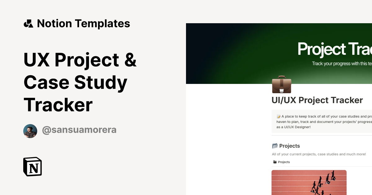 UX Project & Case Study Tracker Template by Santiago S. M | Notion Marketplace