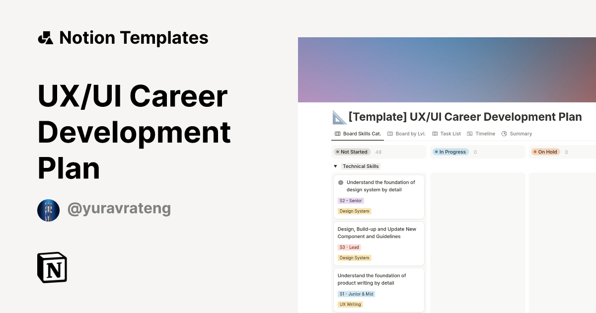UX/UI Career Development Plan Template | Notion Marketplace