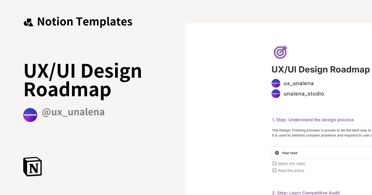 UX/UI Design Roadmap Template | Notion Marketplace