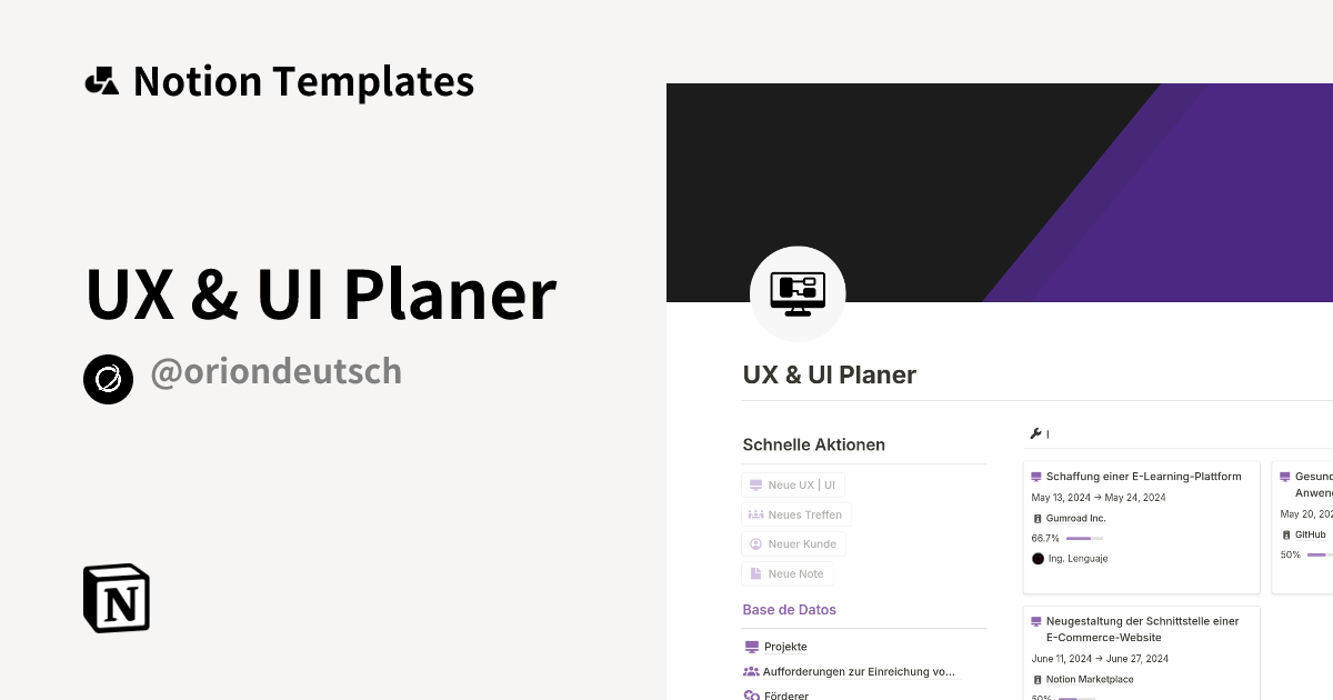 UX & UI Planer Template | Notion Marketplace