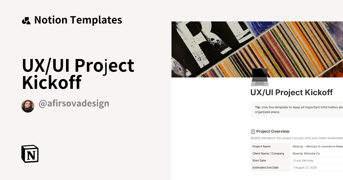 UX/UI Project Kickoff Template by Anastasiia Firsova | Notion Marketplace