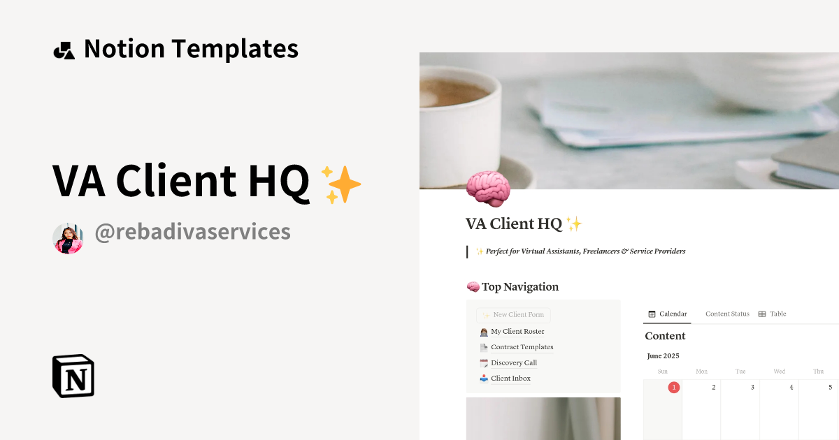 VA Client HQ Template | Notion Marketplace