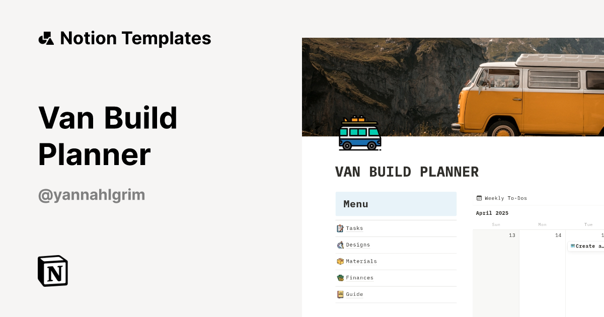 Van Build Planner Template | Notion Marketplace