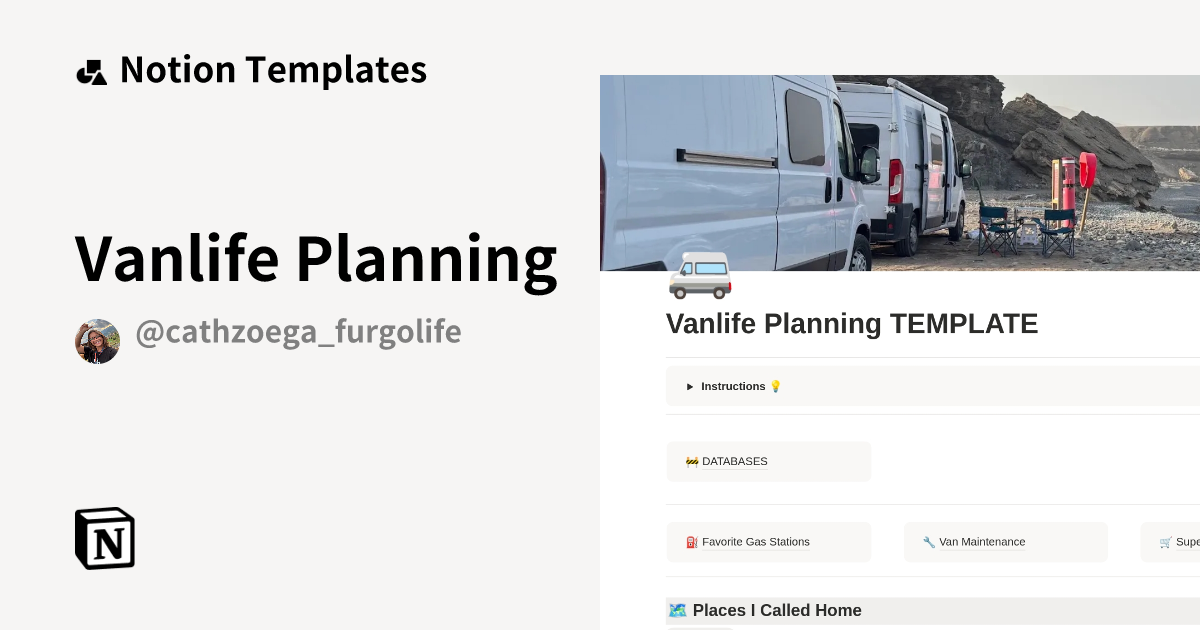 Vanlife Planning Template by Catharina Zoega | Notion Marketplace