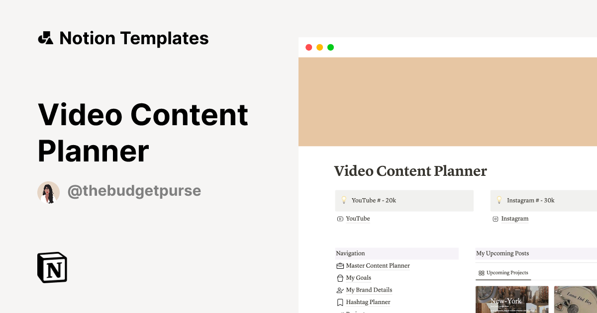Video Content Planner Template by AddictedToTemplates | Notion Marketplace