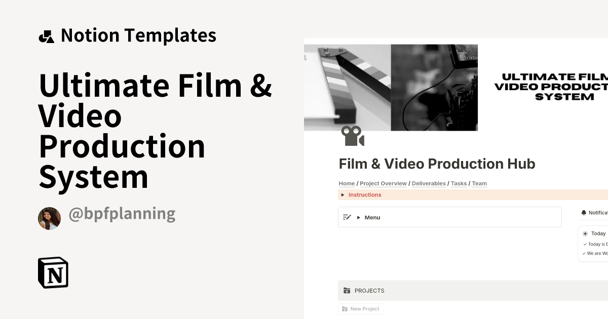 Ultimate Film & Video Production System Template | Notion Marketplace