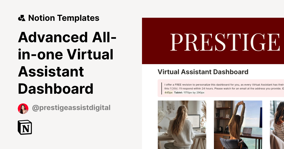 Advanced All In One Virtual Assistant Dashboard Template Notion