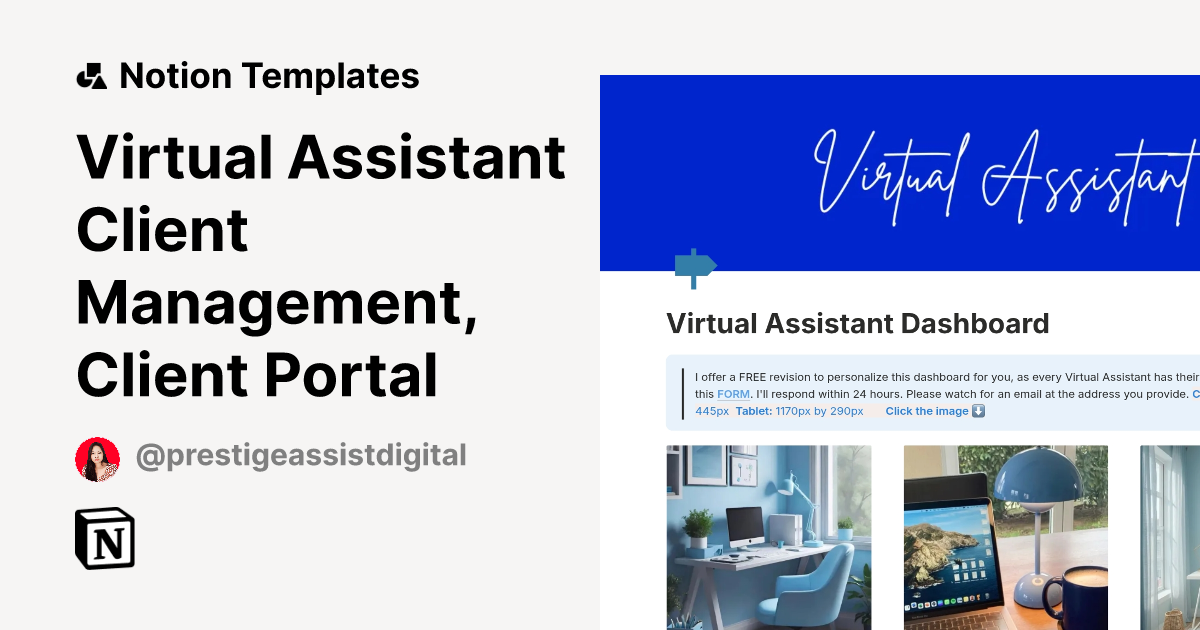 Virtual Assistant Client Management, Client Portal Template | Notion Marketplace