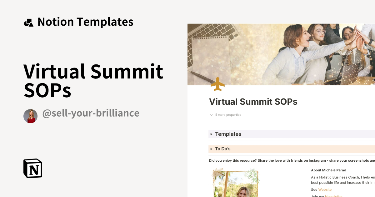Virtual Summit SOPs Template | Notion Marketplace